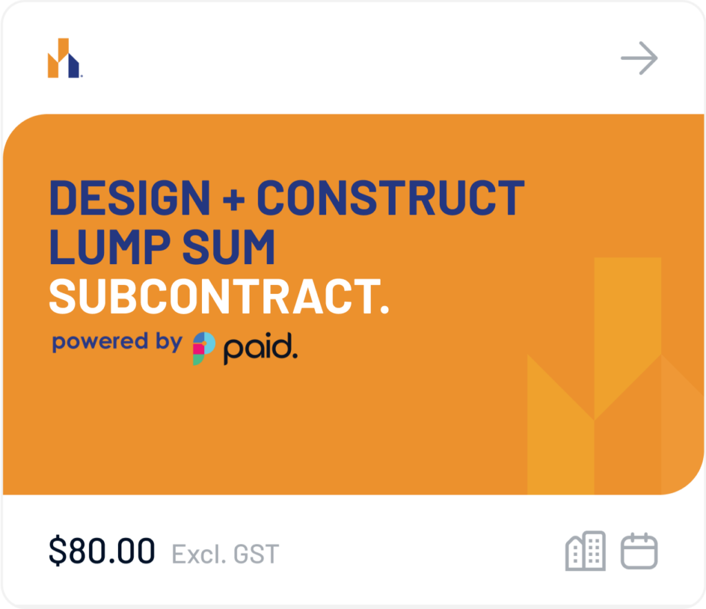 Design + Construct Lump Sum Subcontract – Master Builders Australia